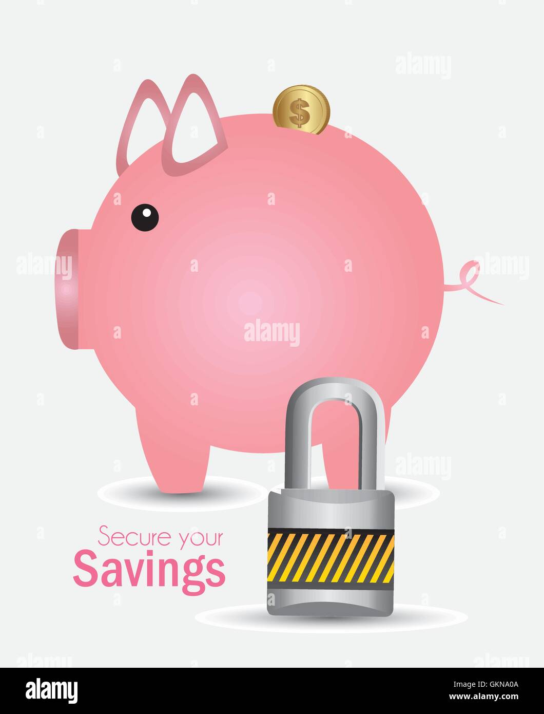 illustration of money icons Secure your saving illustration vect Stock ...