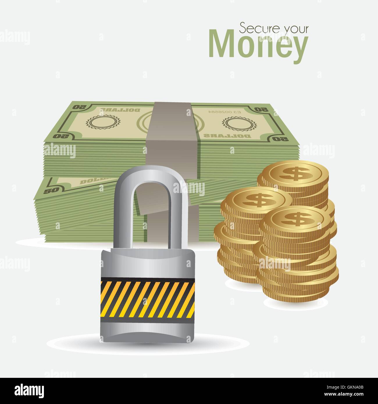 illustration of money icons Secure your saving illustration vect Stock ...