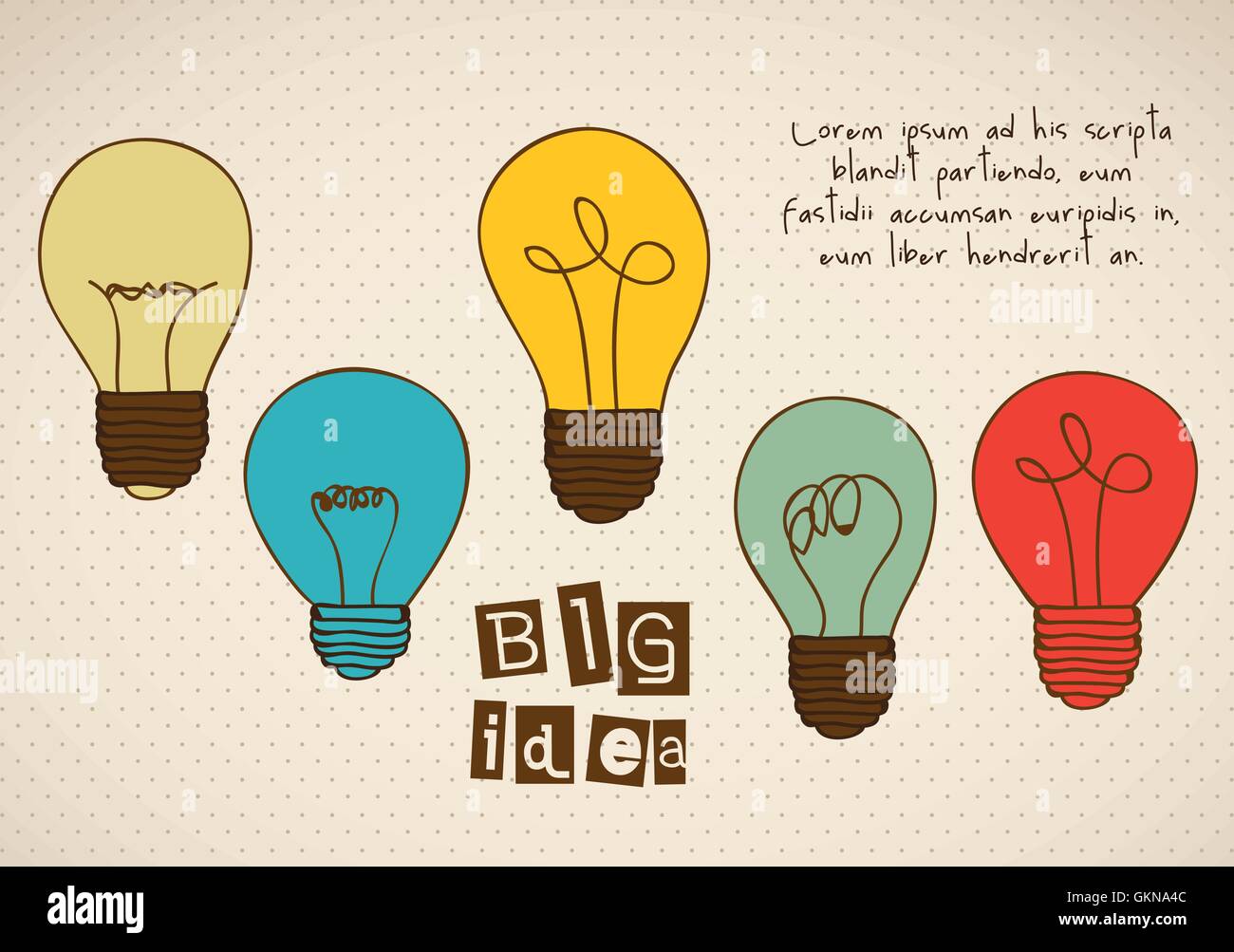 Illustration of differents types of bulbs with vintage colors ve Stock ...