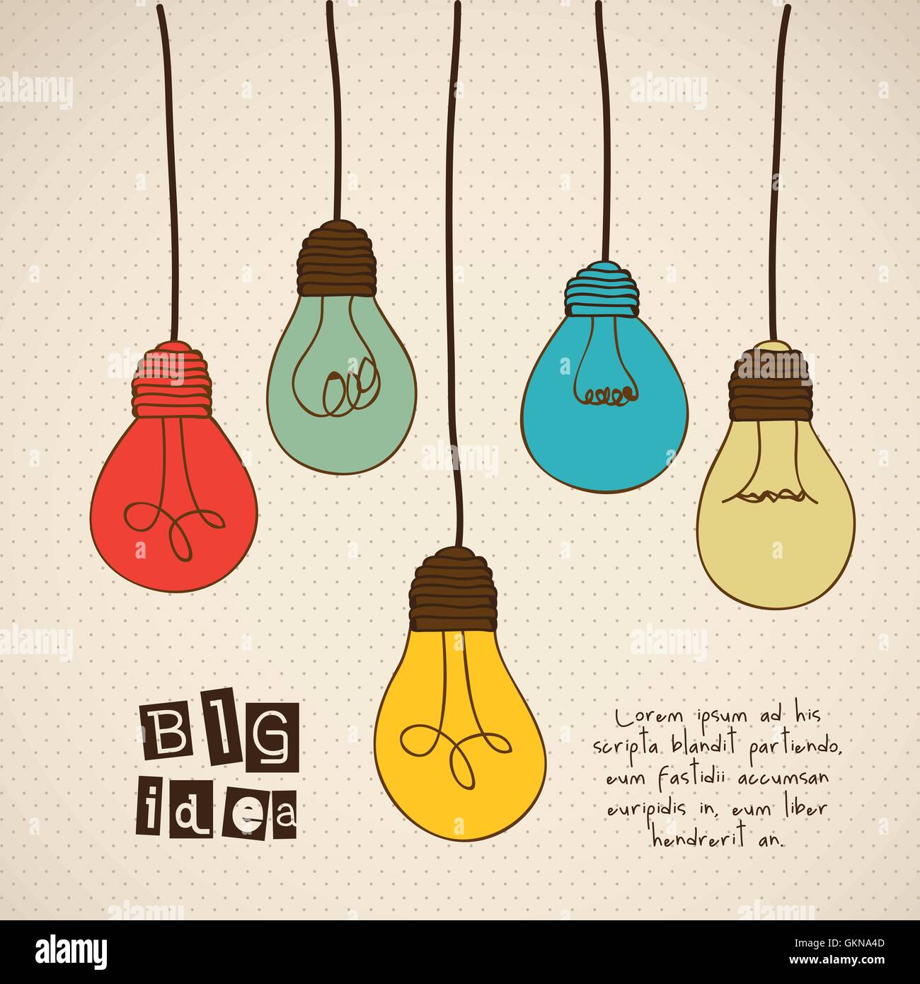 Illustration of differents types of bulbs with vintage colors ve Stock ...