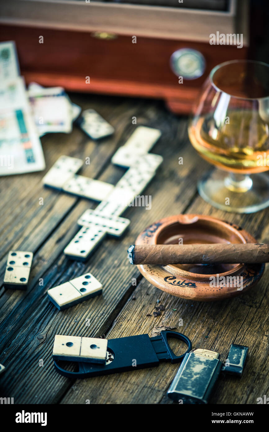 Cuban traditional domino game cigar hi-res stock photography and images ...