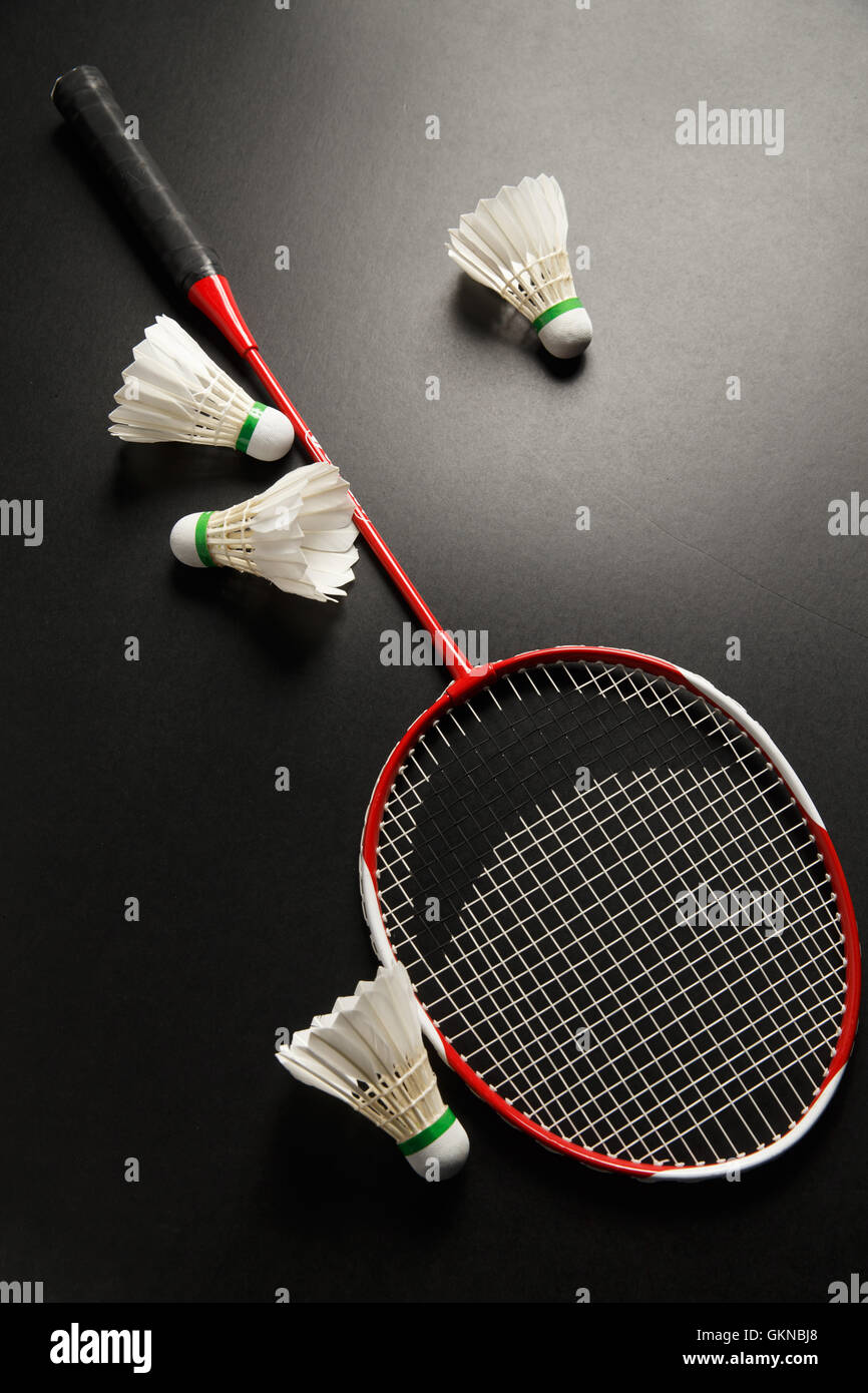 Badminton and badminton racket Stock Photo - Alamy