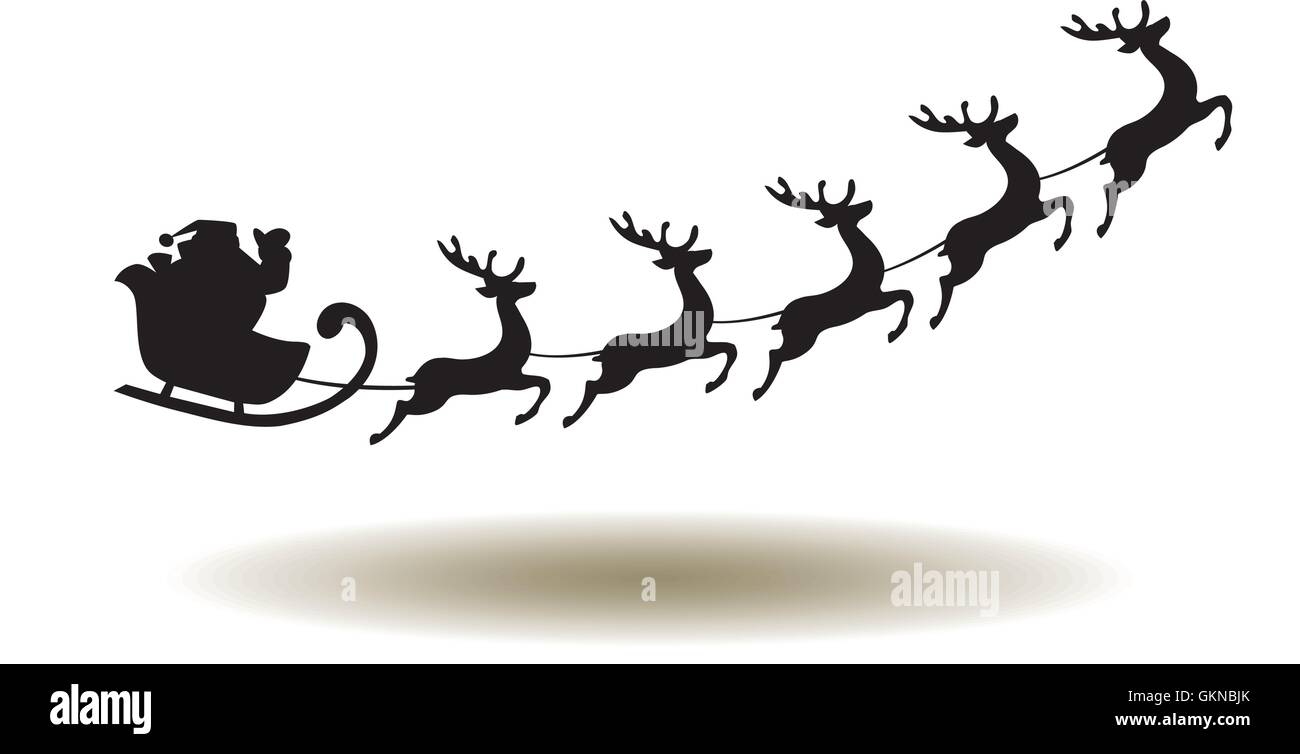 vector illustration of Santa Claus flying over city Stock Vector Image ...