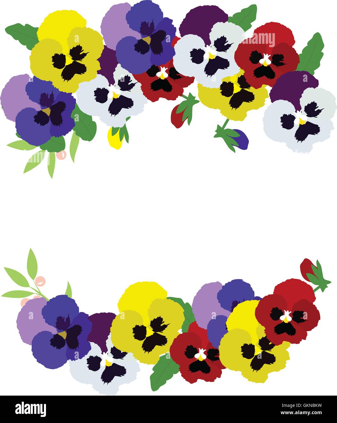 vector illustration of pansies floral background Stock Vector Image ...