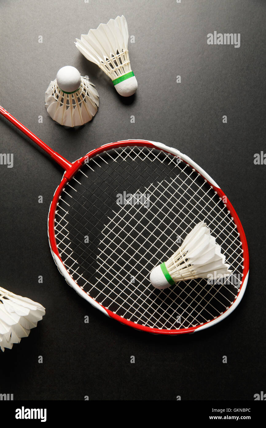 Badminton and badminton racket Stock Photo - Alamy