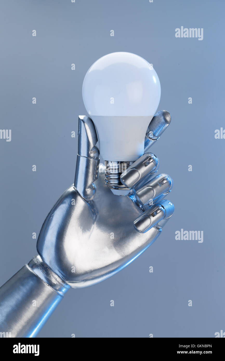 Robot hand holding a light bulb Stock Photo - Alamy Robot hand holding a light bulb Stock Photo - Alamy