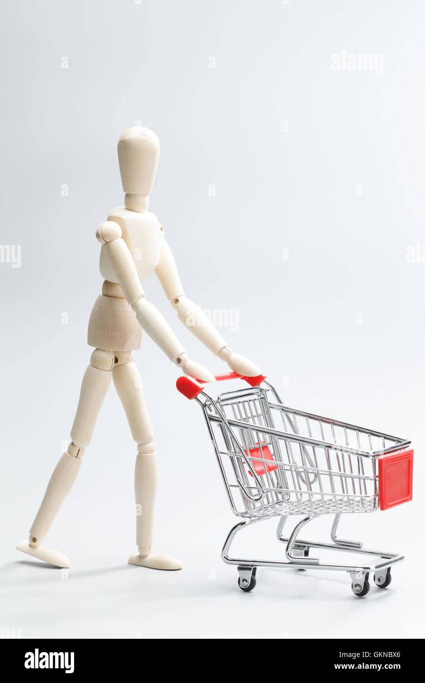 Puppet push shopping cart Stock Photo - Alamy