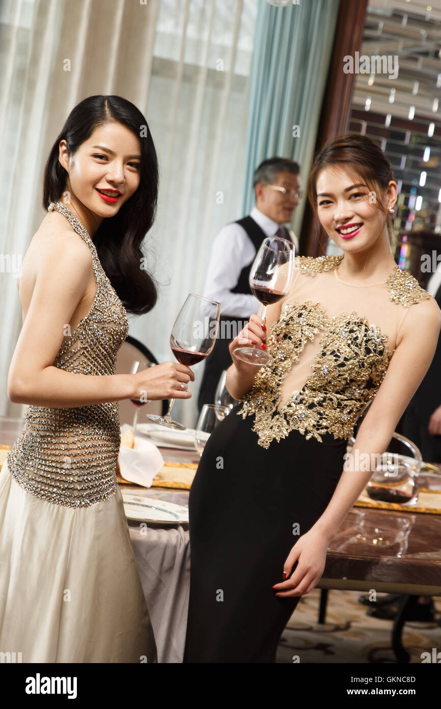 The banquet of young female bestie Stock Photo - Alamy