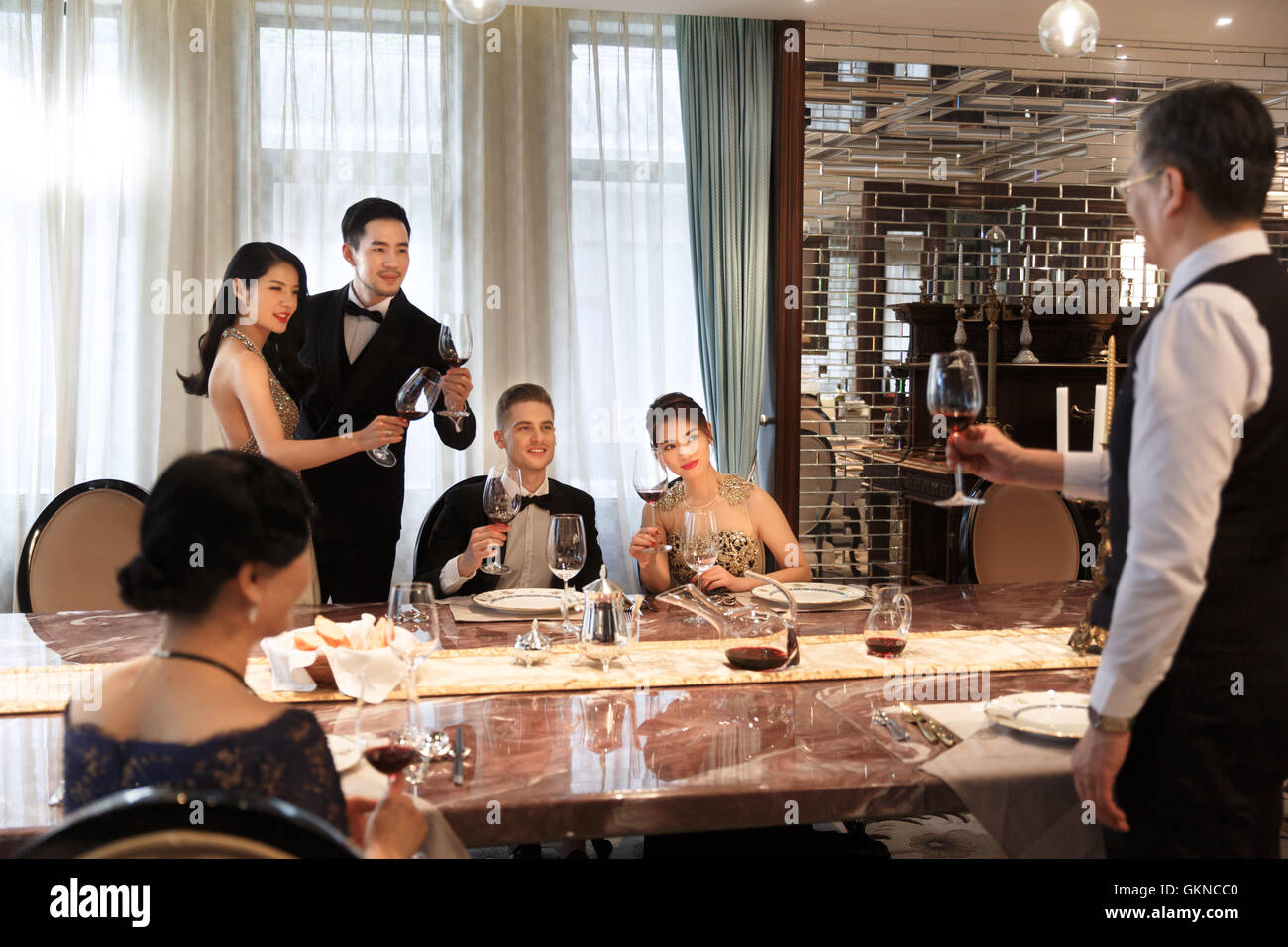 Aristocratic family dinner Stock Photo - Alamy