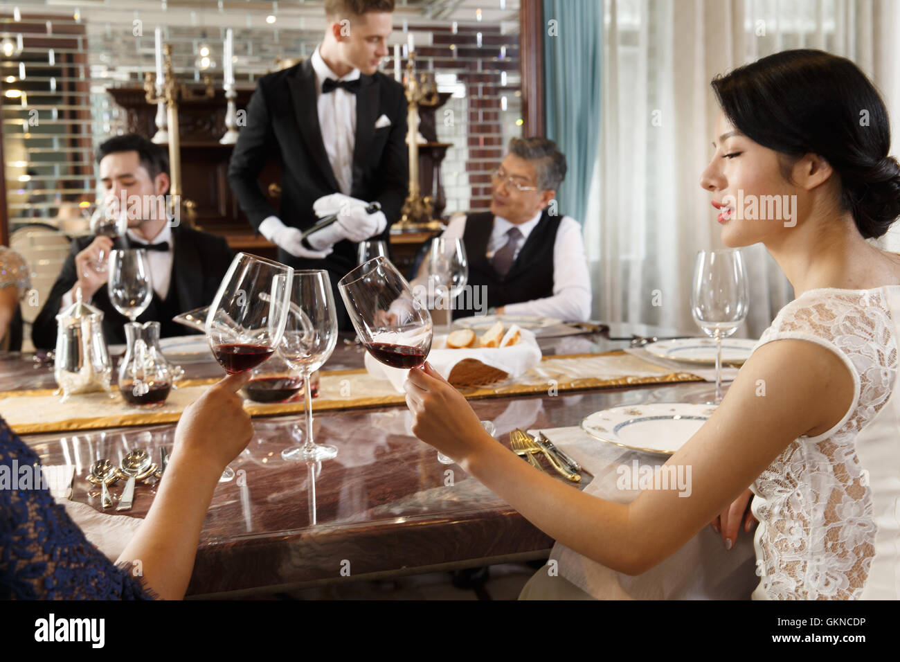 Aristocratic family dinner Stock Photo - Alamy