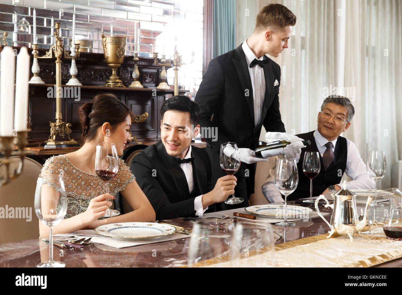 Business people dinner Stock Photo - Alamy