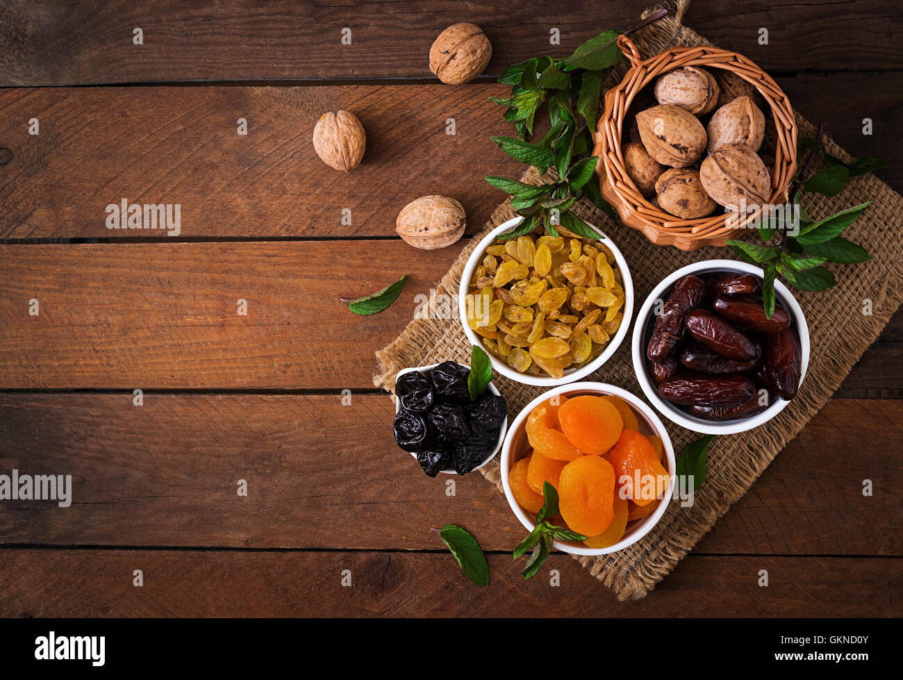Mix dried fruits (date palm fruits, prunes, dried apricots, raisins ...