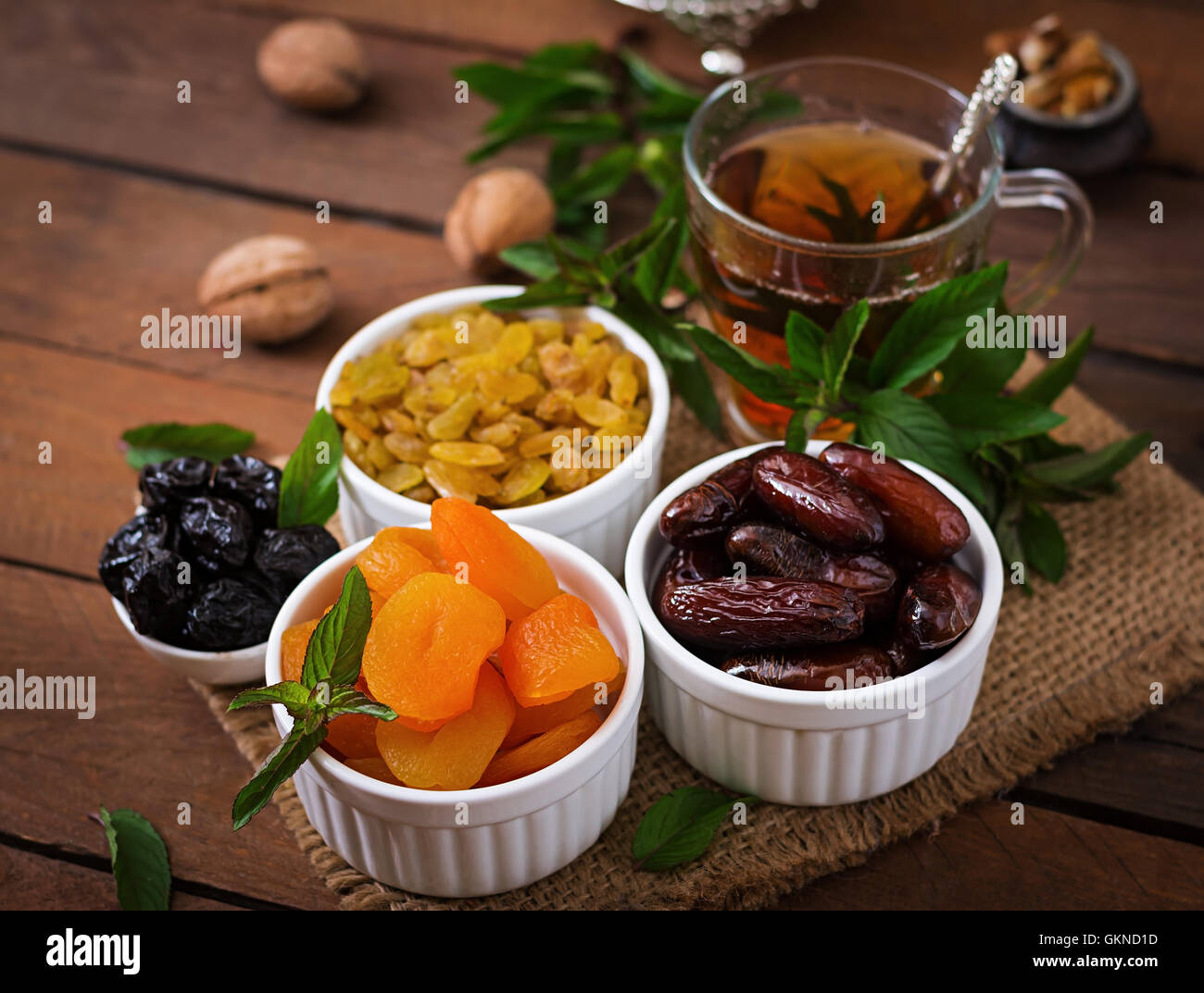 Mix dried fruits (date palm fruits, prunes, dried apricots, raisins ...