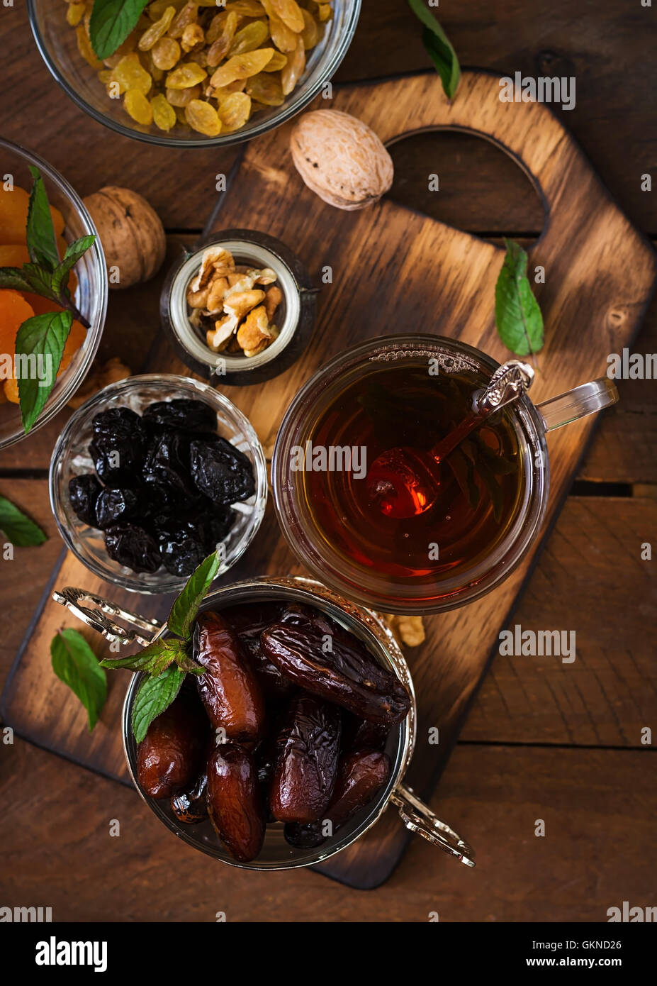 Mix dried fruits (date palm fruits, prunes, dried apricots, raisins ...