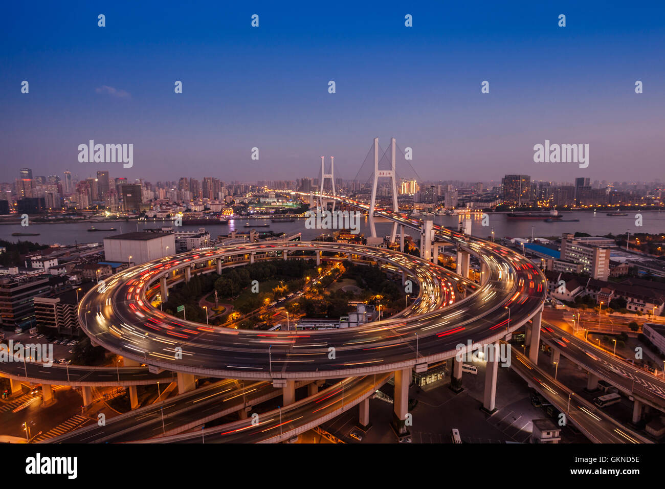 Nanpu bridge night shanghai hi-res stock photography and images - Alamy
