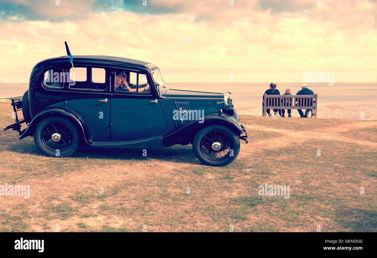 Cars on display at Whitstable Classic Motor show,Tankerton Slopes Kent ...