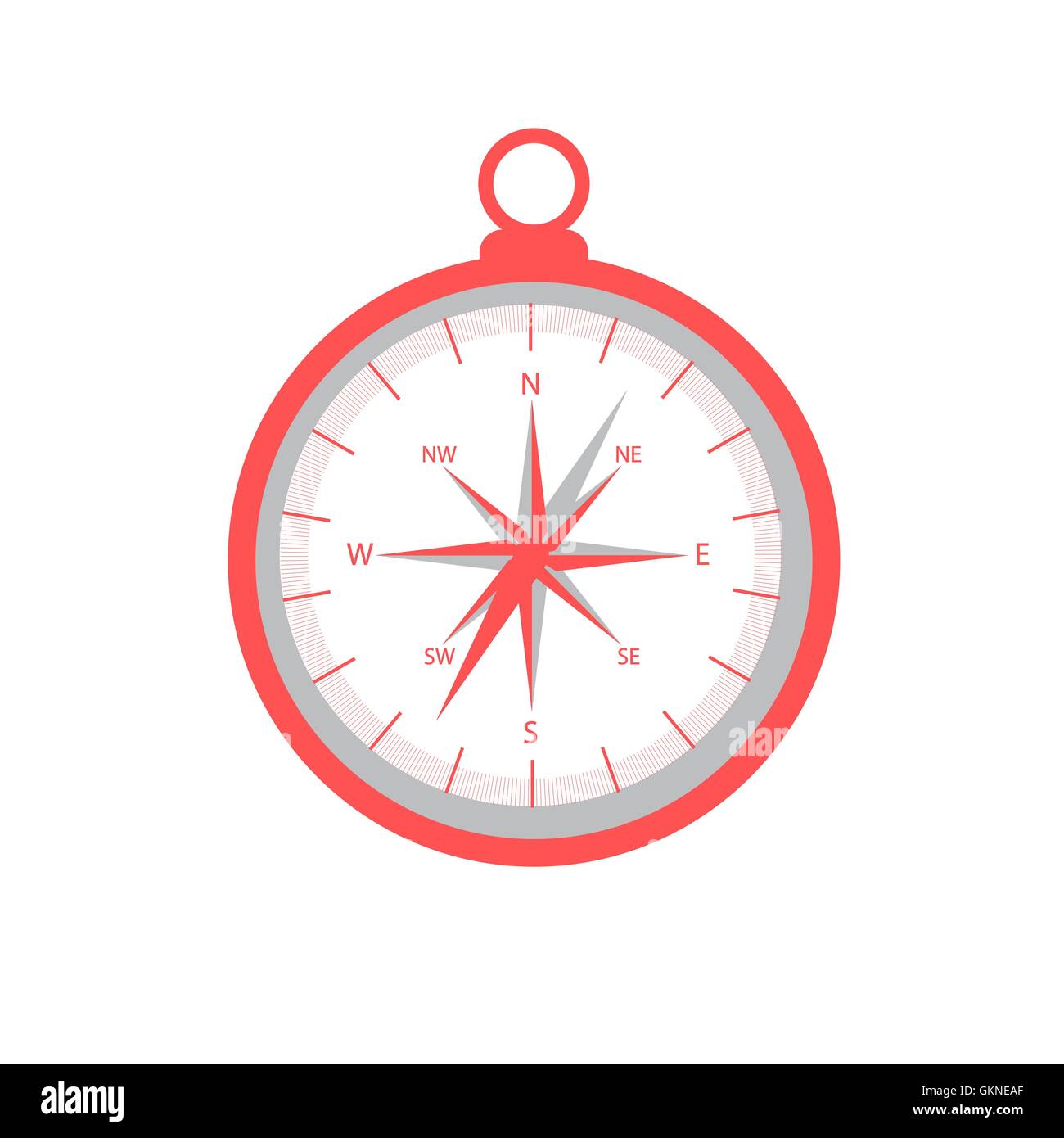Stylized icon of a colored compass on a white background Stock Vector ...