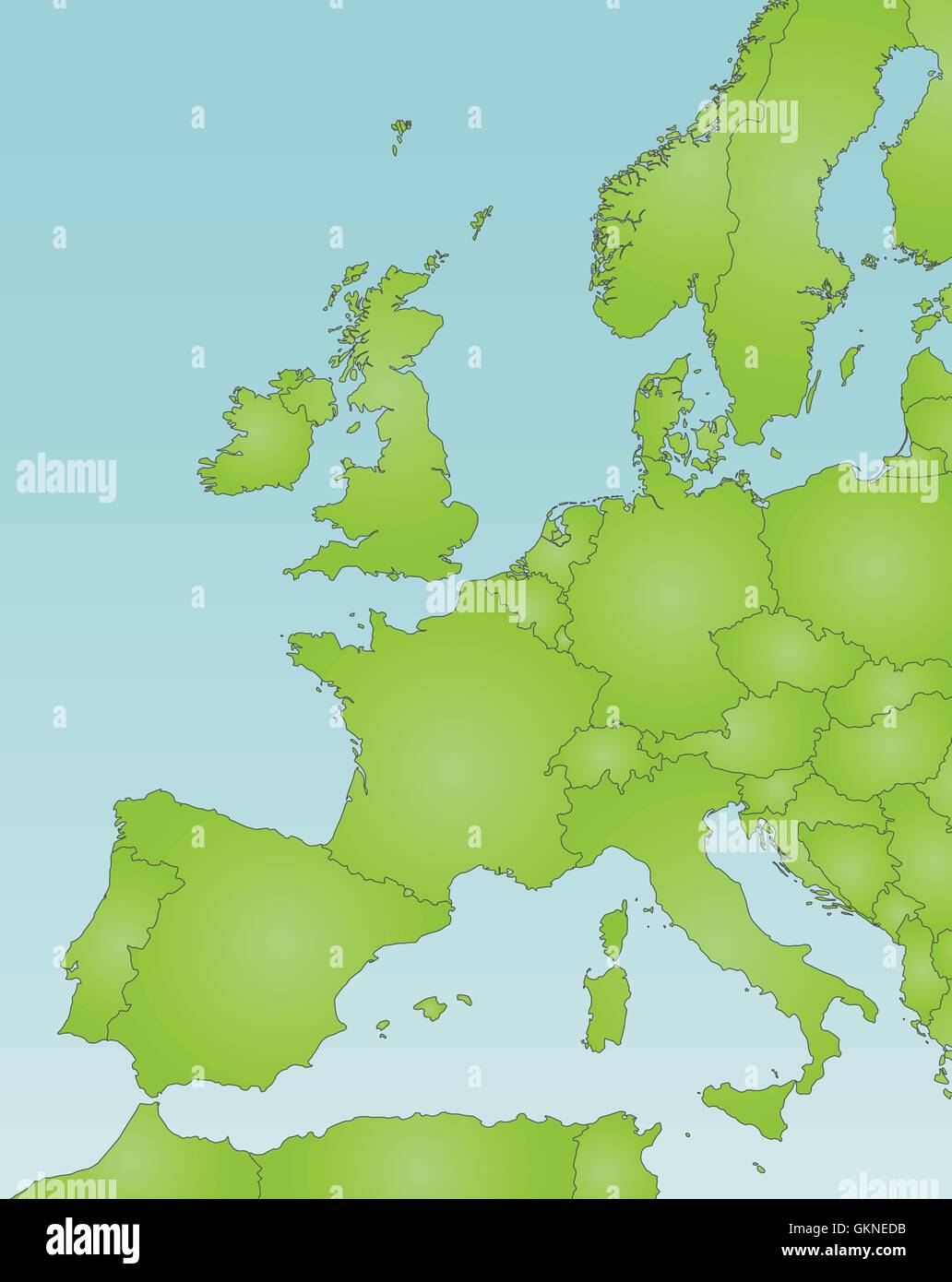 map of europe overview map in green Stock Vector Image & Art - Alamy