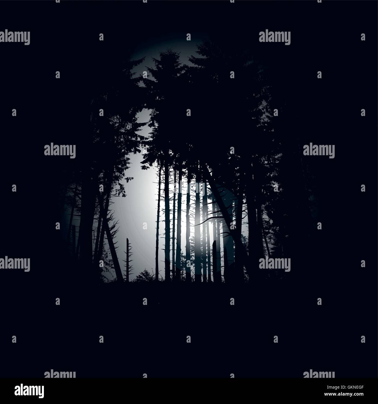 Dark forest night Stock Vector Images - Alamy