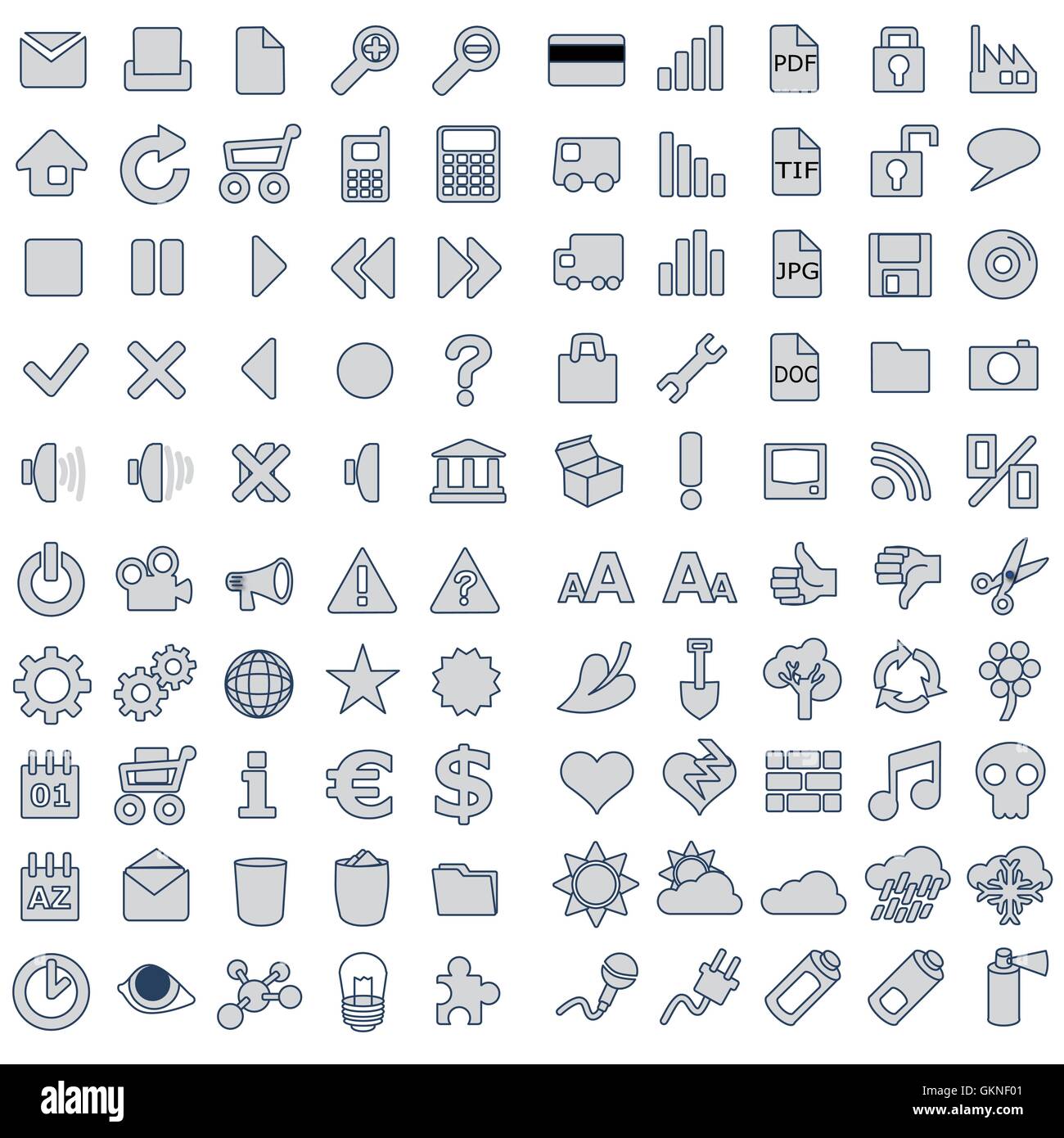 100 web icons in gray Stock Vector Image & Art - Alamy