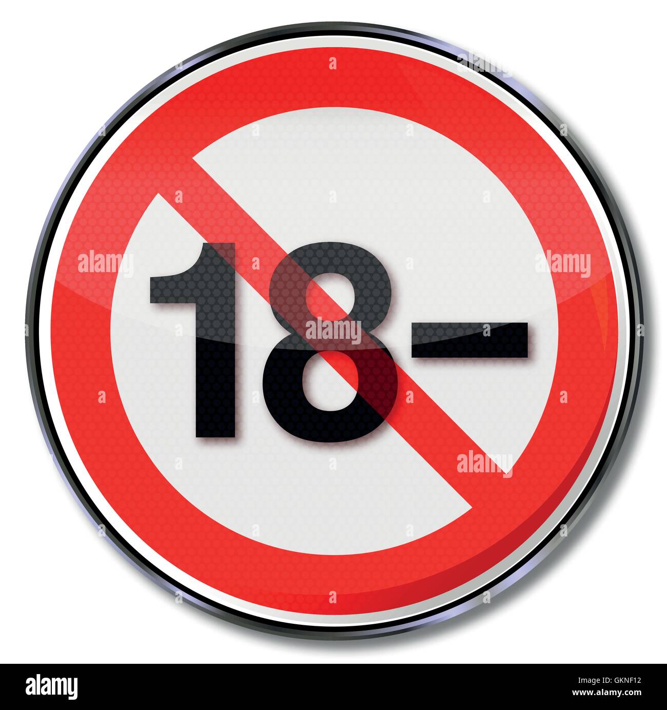 sign ban for people under eighteen and minority Stock Vector Image ...