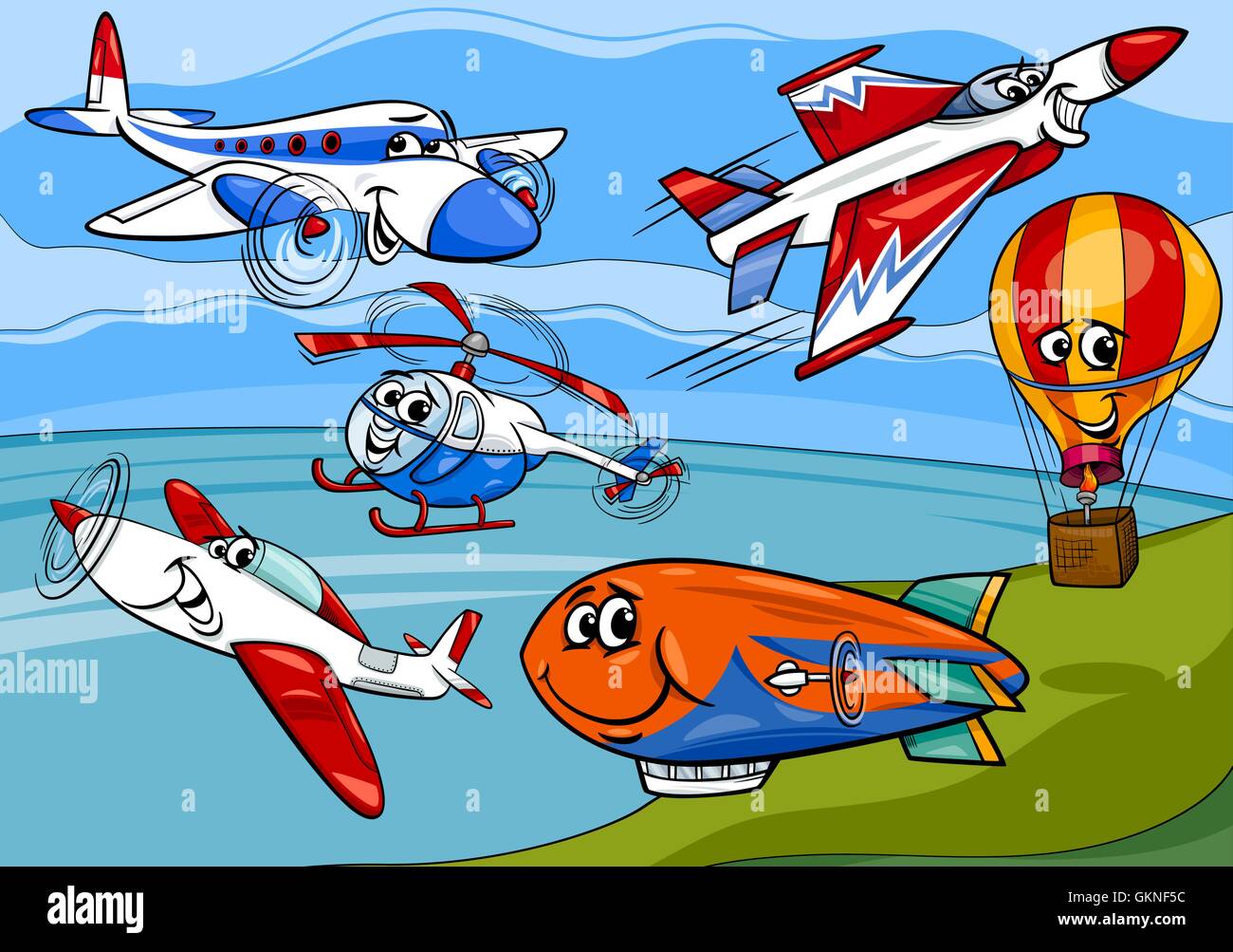 Cartoon illustration funny jet fighter High Resolution Stock ...