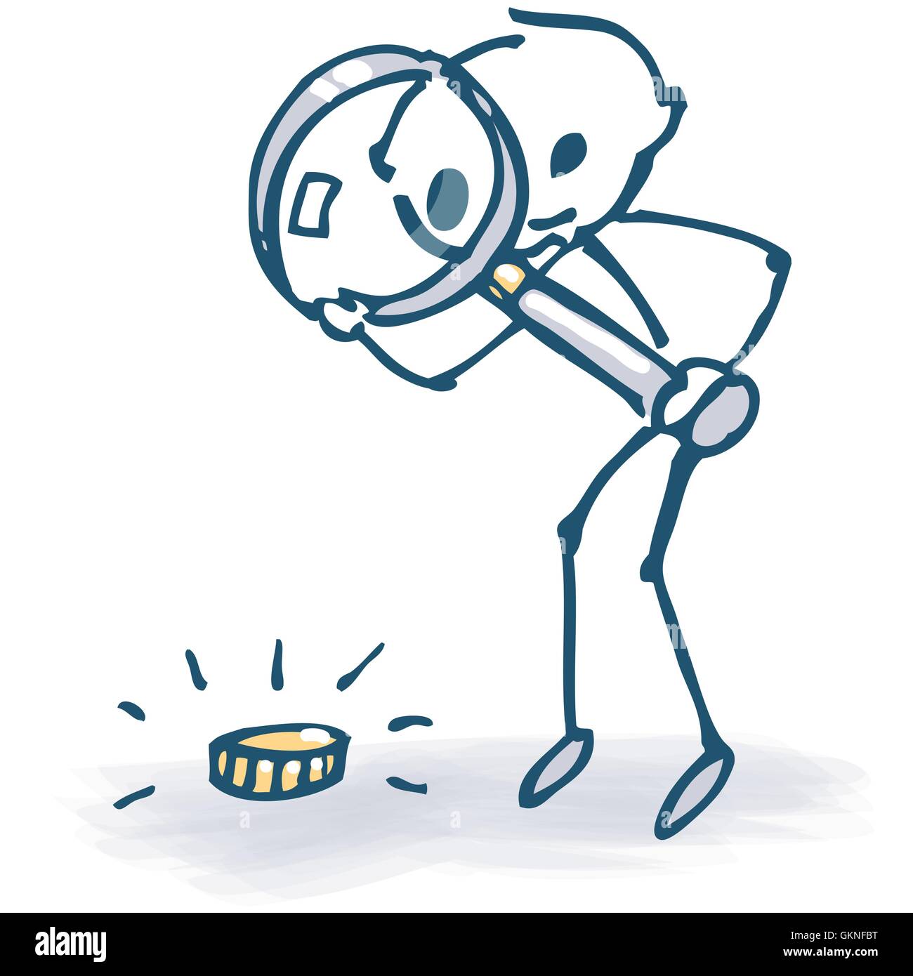 stick figure with magnifying glass Stock Vector Image & Art - Alamy