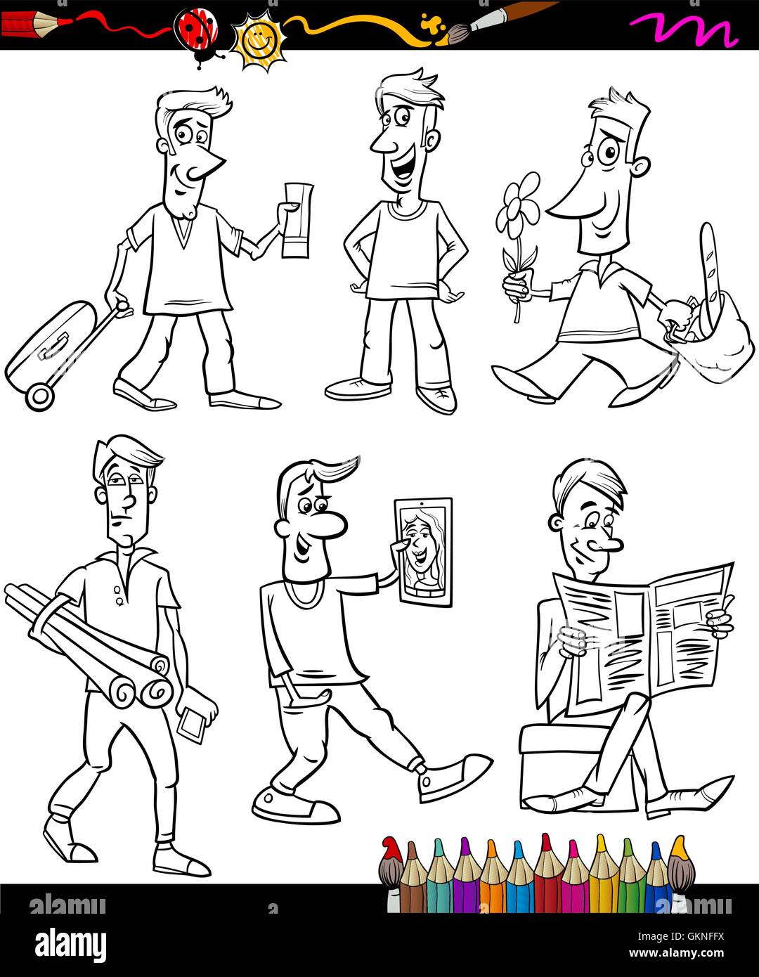 Coloring suitcase Stock Vector Images - Alamy