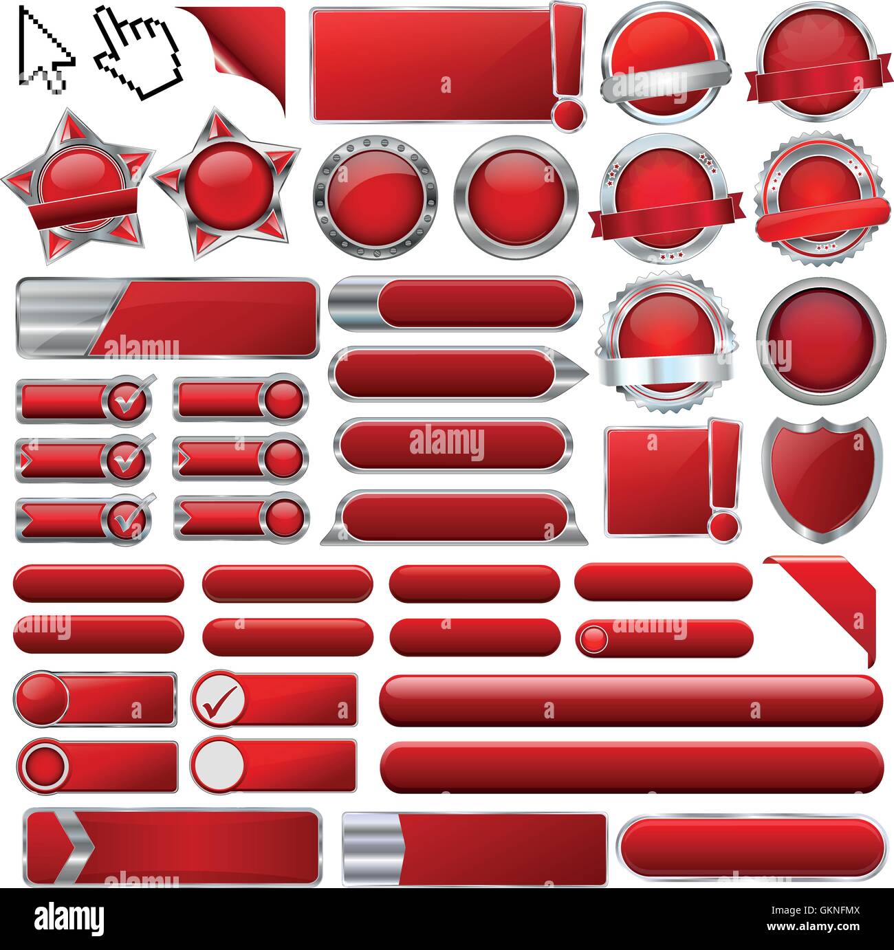 button collection sign set vector icons buttons keys red info object ...