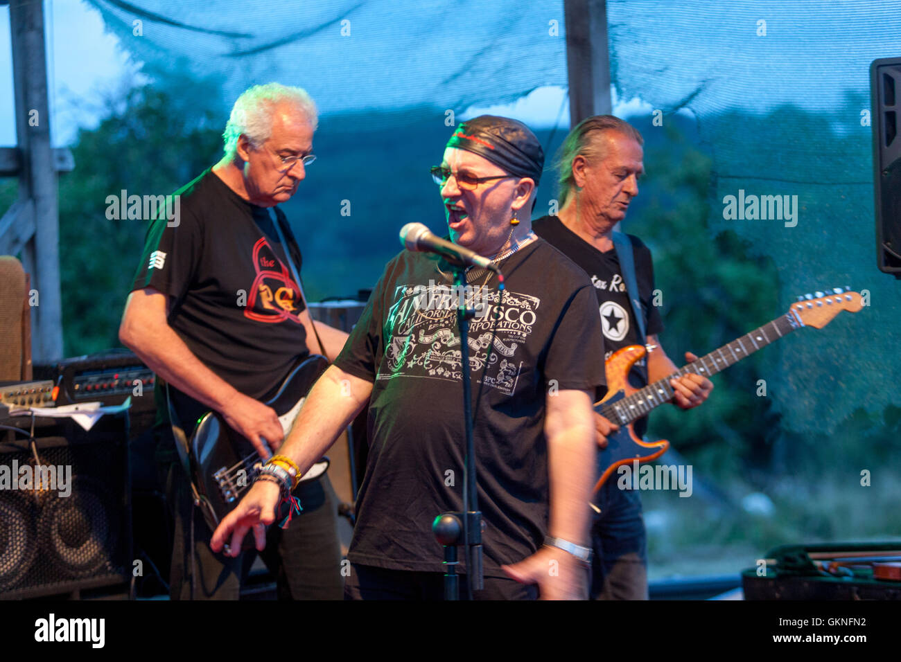 Music band The Primitives group during performances, Czech Republic ...