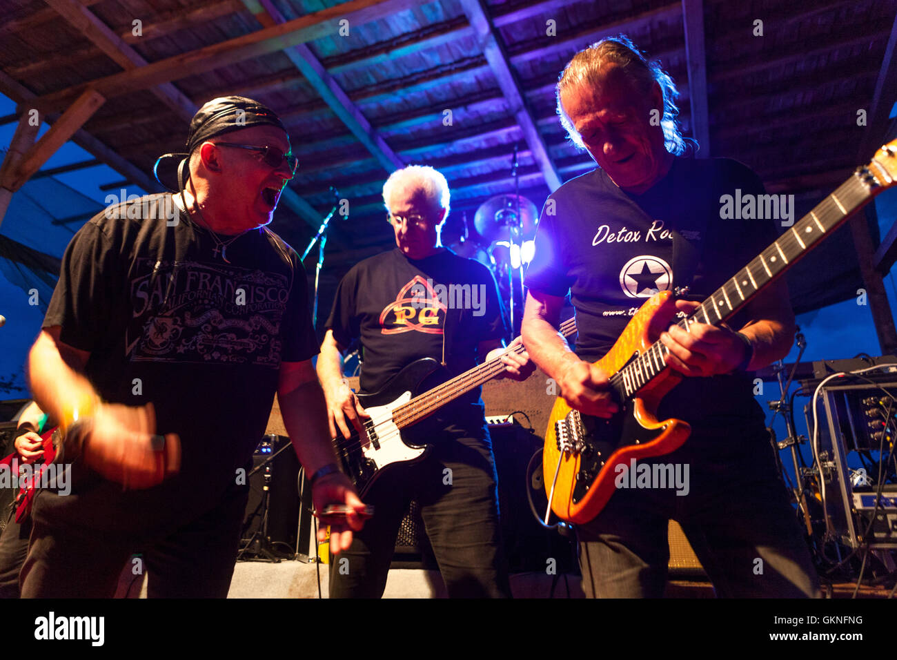 Music band The Primitives group during performances, Czech Republic ...