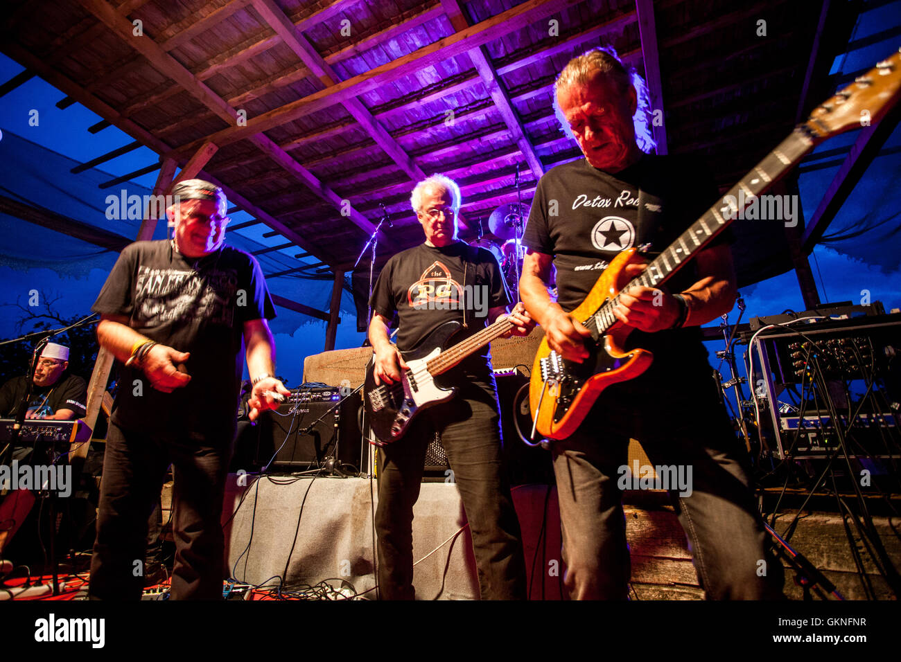 Music band The Primitives group during performances, Czech Republic ...
