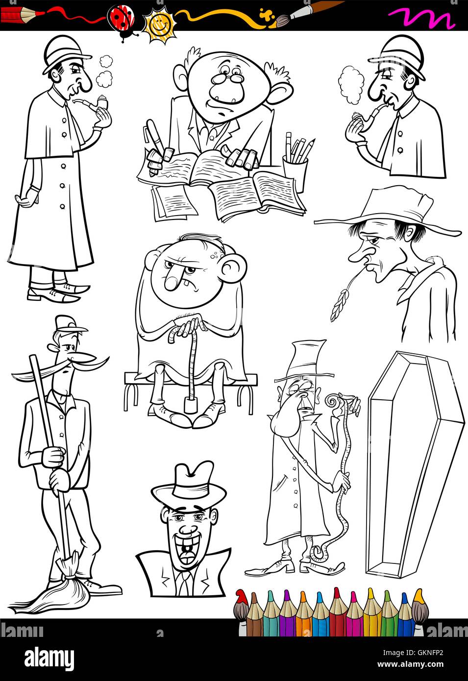Cartoon illustration grumpy old man hi-res stock photography and images ...