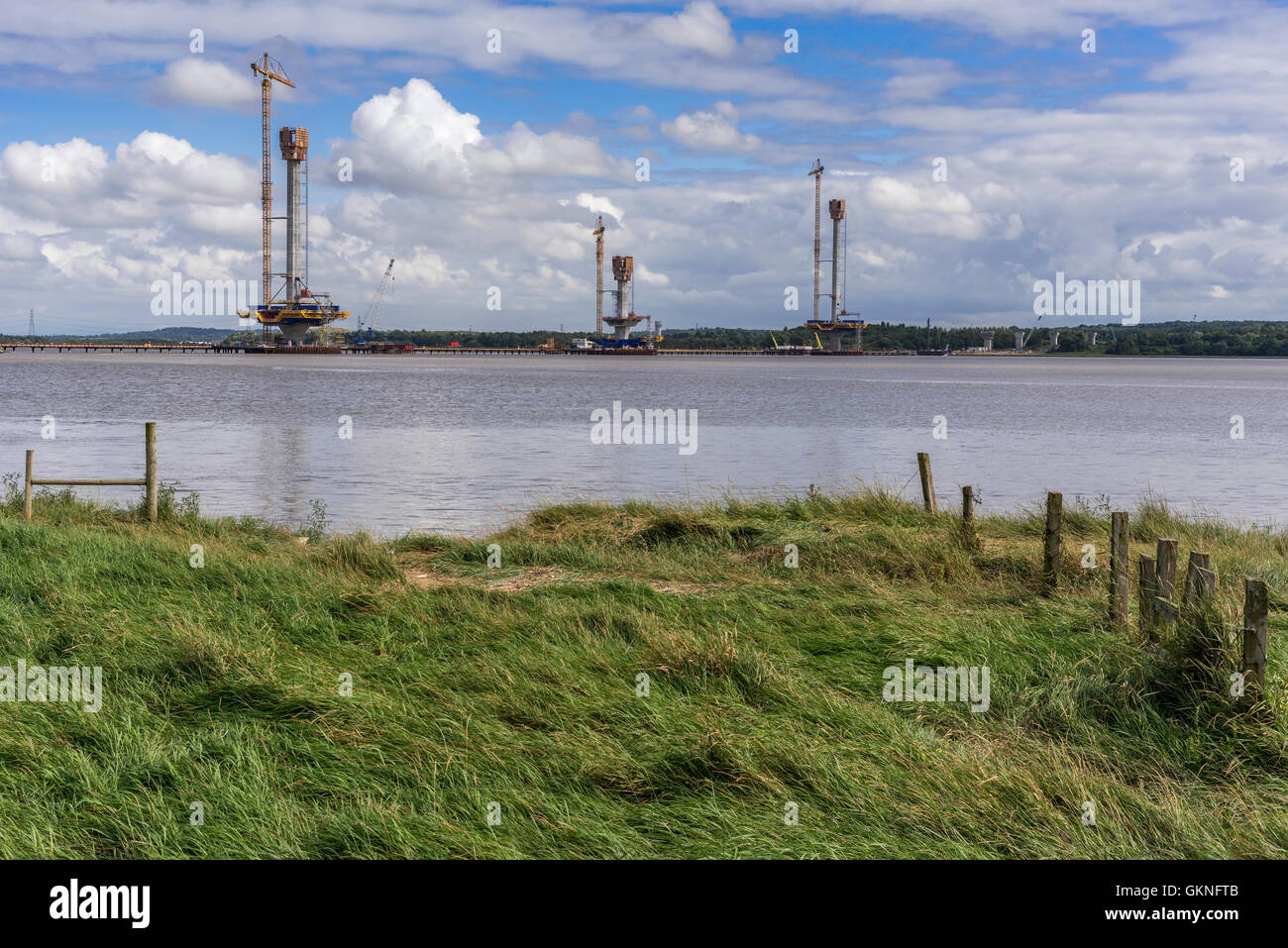 The new Mersey Gateway Bridge taking shape across the river Mersey ...
