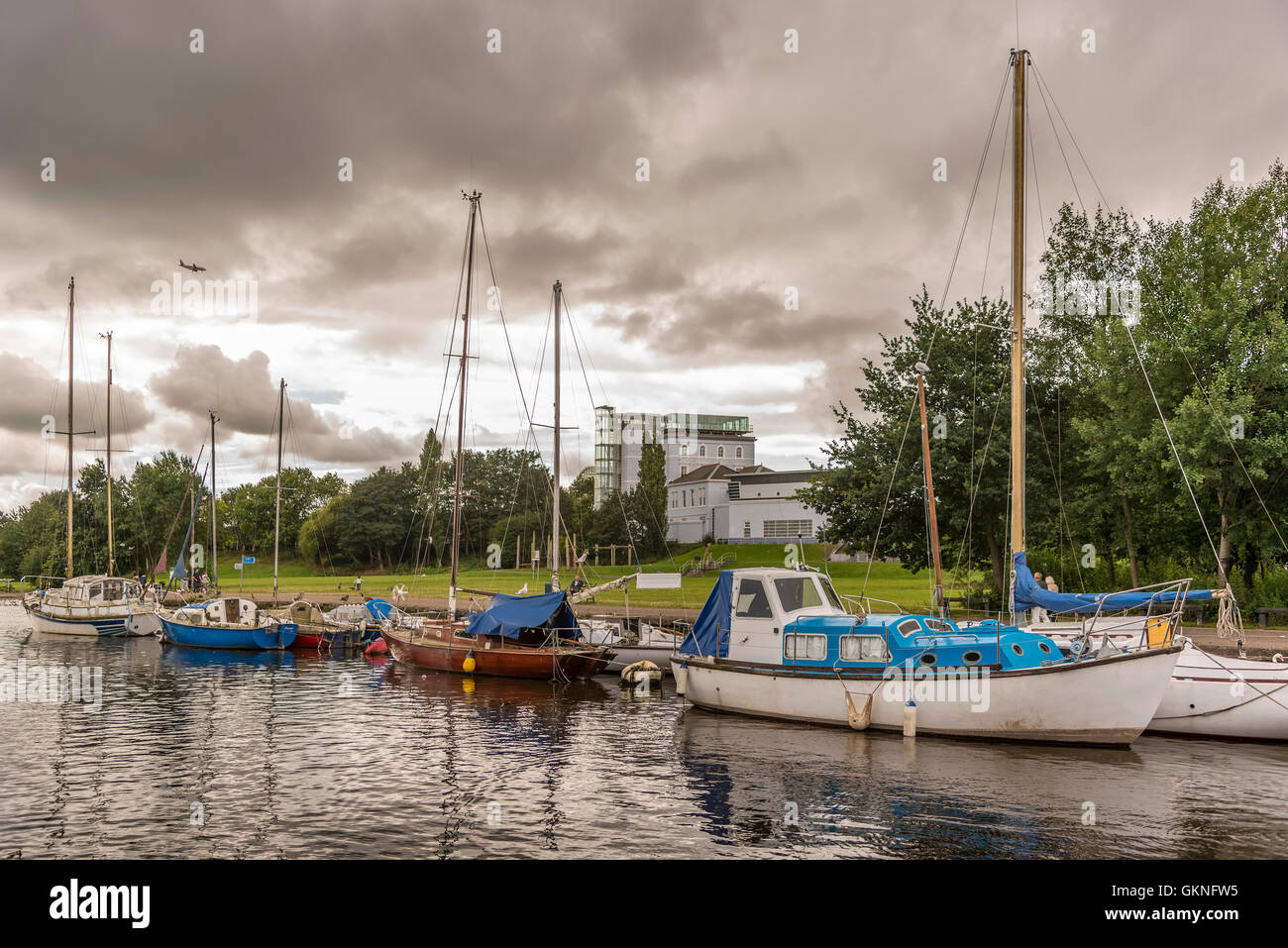 The former St. Helens canal at Spike Island in Widnes Cheshire.The ...