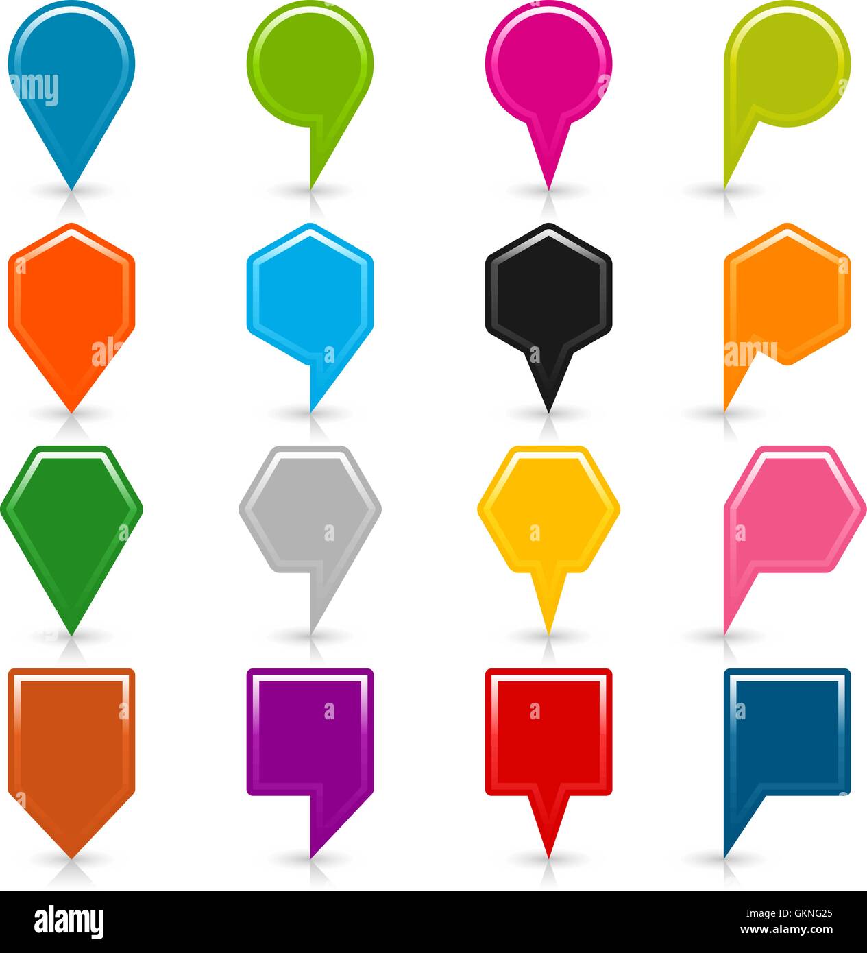 Map pins on white shadow hi-res stock photography and images - Alamy