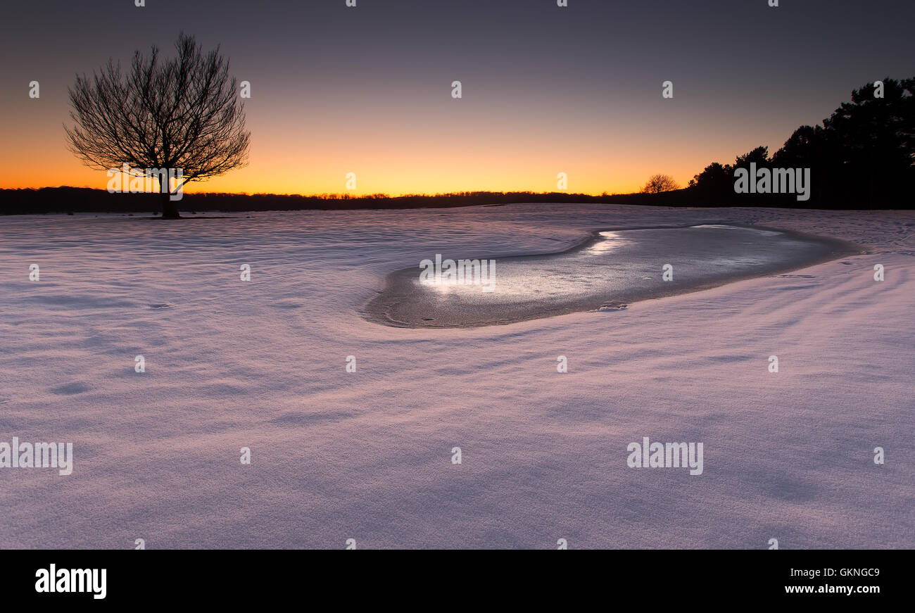 Sunrise in a cold winter morning Stock Photo - Alamy