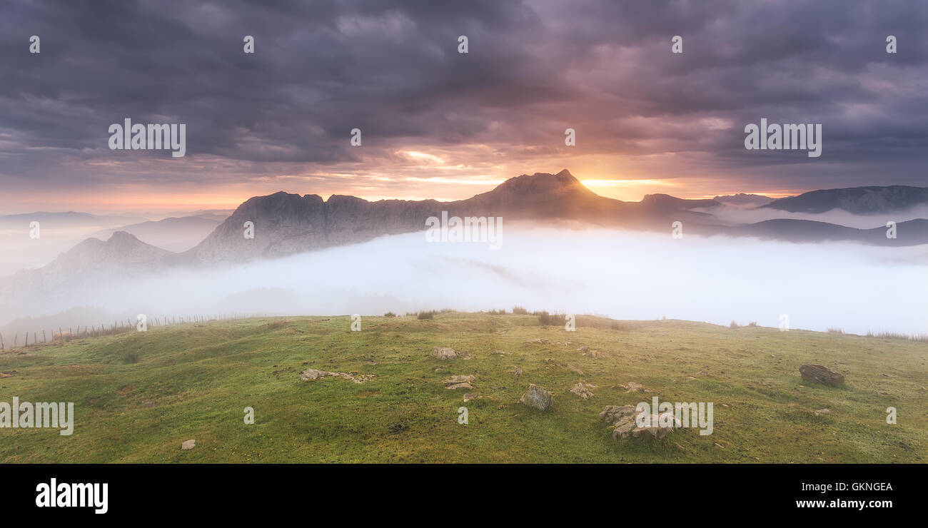 Clouds over the valley Stock Photo - Alamy