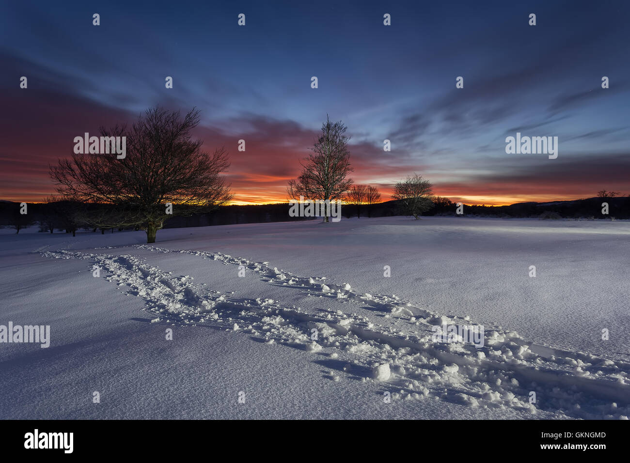 Sunrise in a cold winter morning Stock Photo - Alamy