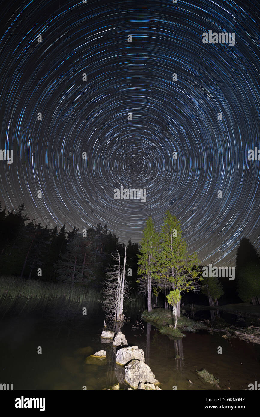 Star trails, stars in movement Stock Photo - Alamy