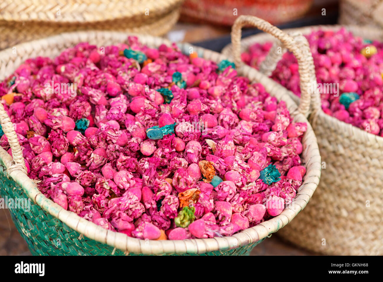Basket full of dried cactus flowers Stock Photo - Alamy