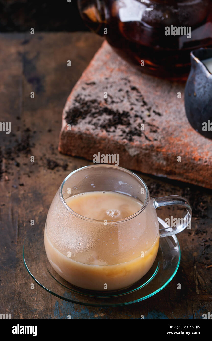 Cup of black tea with milk Stock Photo - Alamy