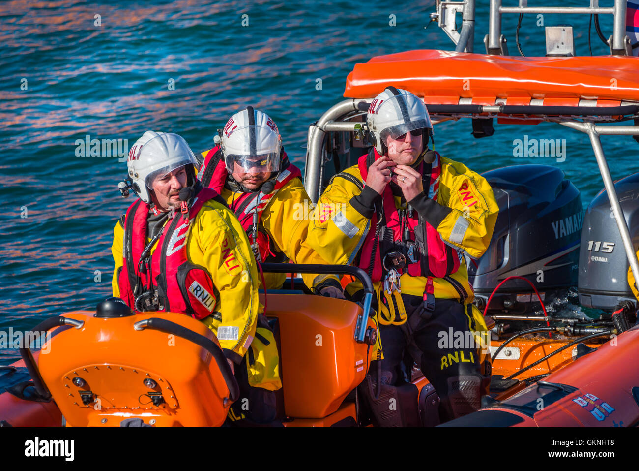 Boat lifeboat crew volunteers emergency service water hi-res stock ...