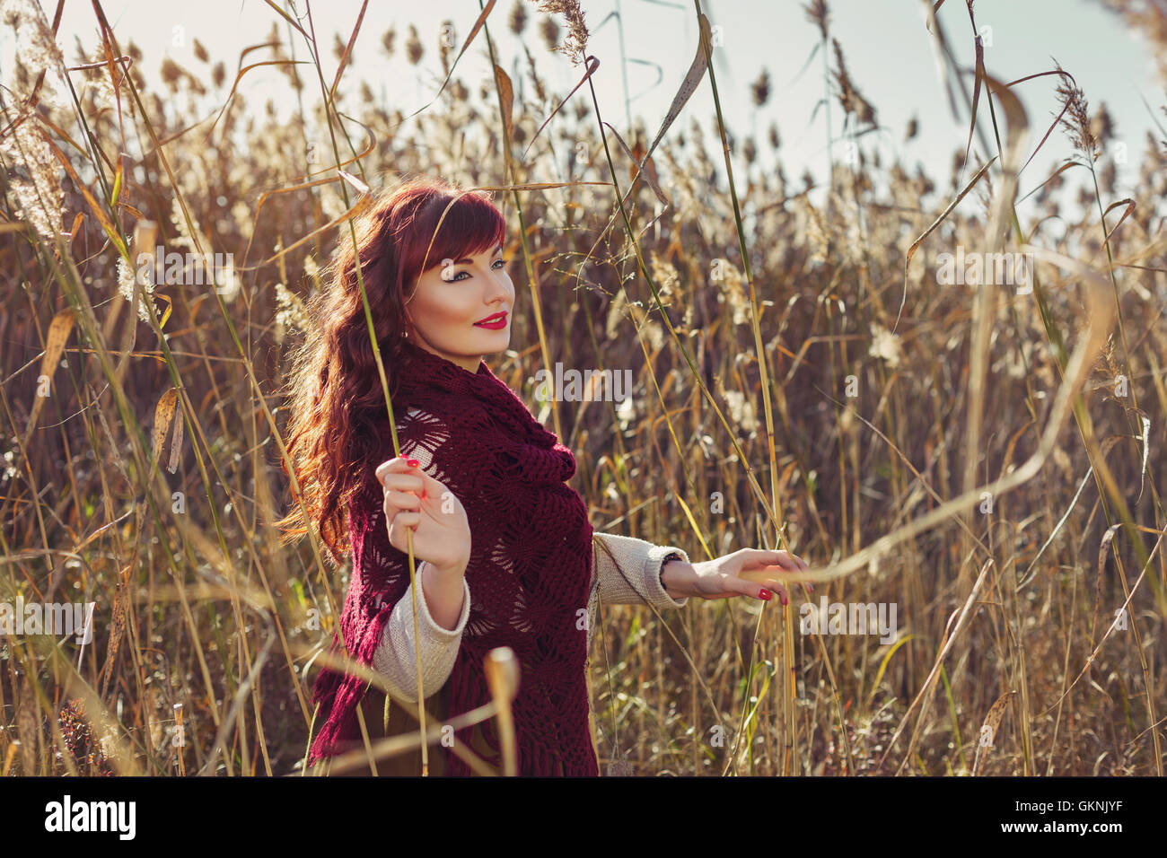 Beautiful girl outdoors in countryside Stock Photo - Alamy