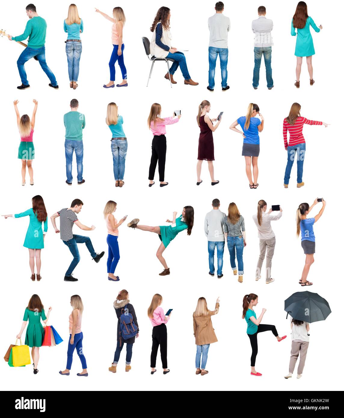Collection Back view people Stock Photo - Alamy