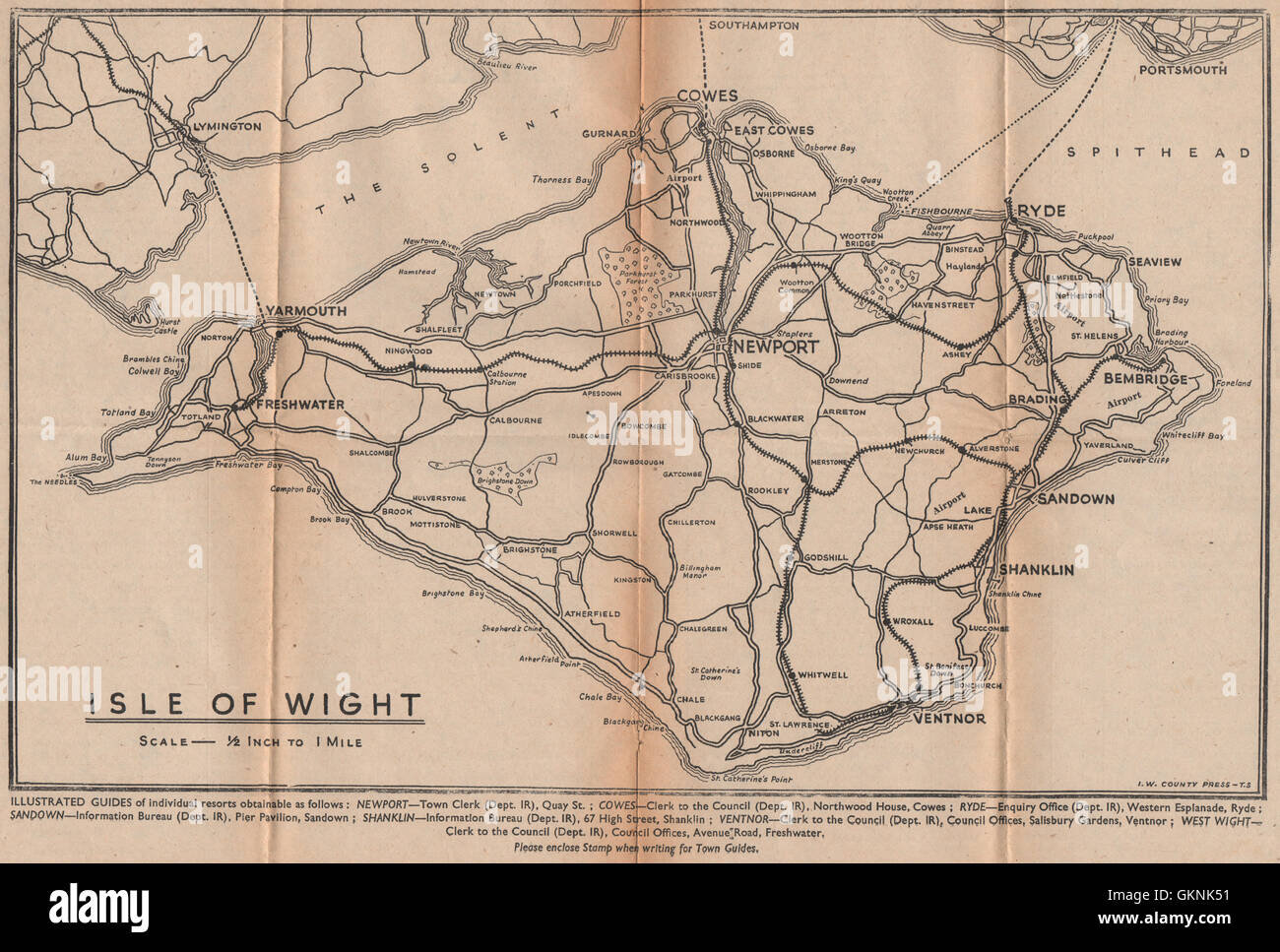 Isle of wight railway map hi-res stock photography and images - Alamy