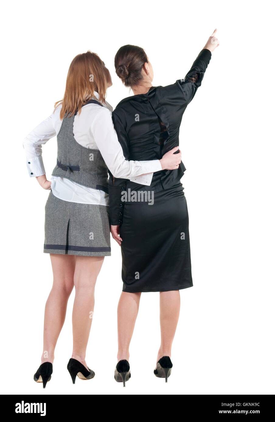 Back view group beautiful women Cut Out Stock Images & Pictures - Alamy