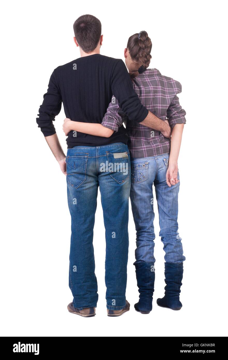 Rear view beautiful young caucasian Cut Out Stock Images & Pictures - Alamy