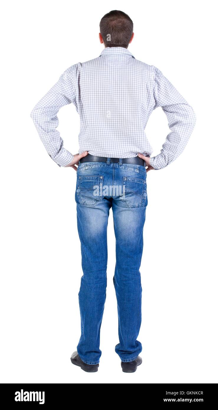 young expert looks ahead. rear view Stock Photo - Alamy