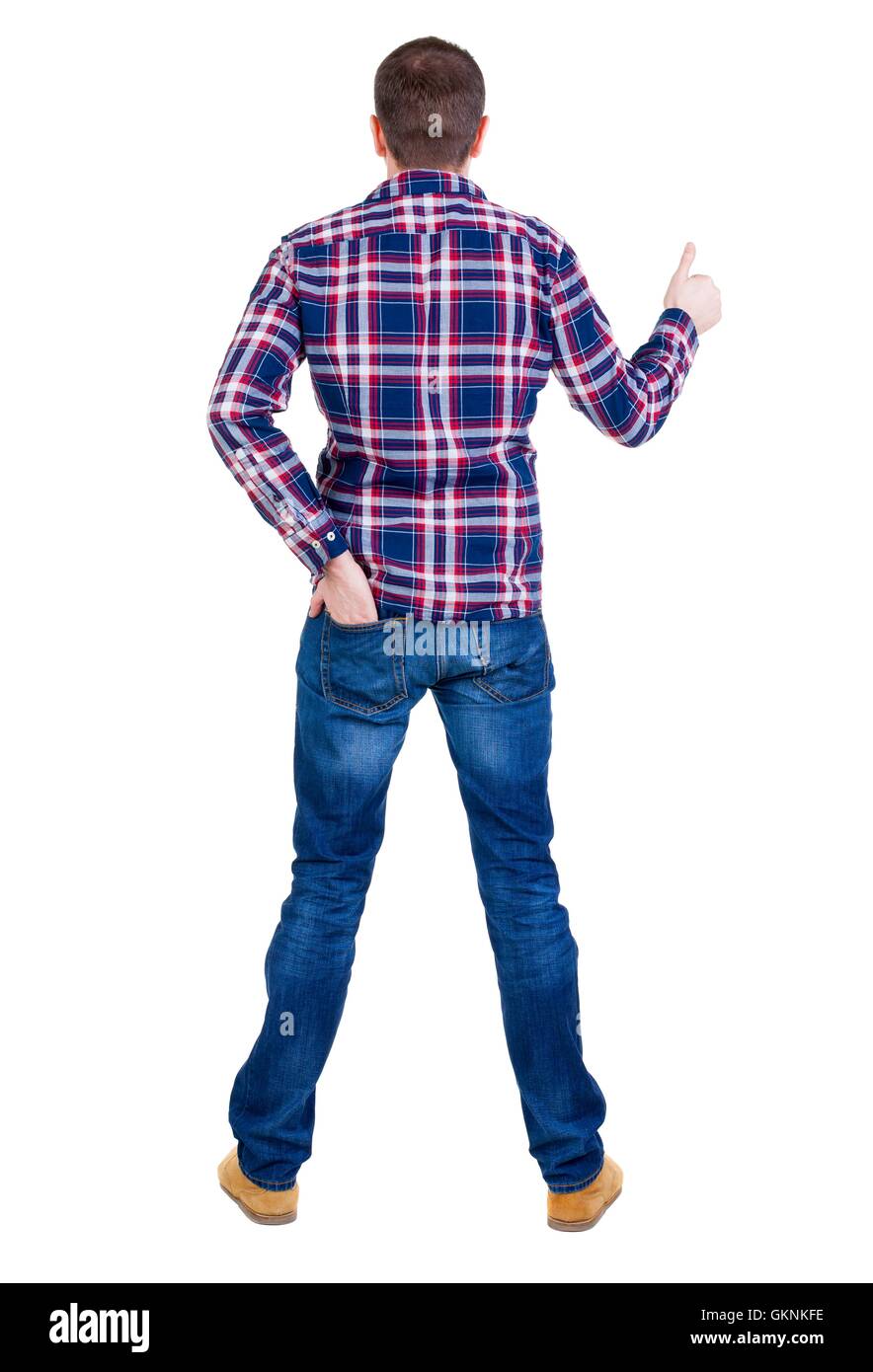Man in blue checkered Cut Out Stock Images & Pictures - Alamy